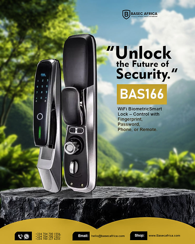 BAS166 WiFi Biometric Smart Lock – Basec Africa